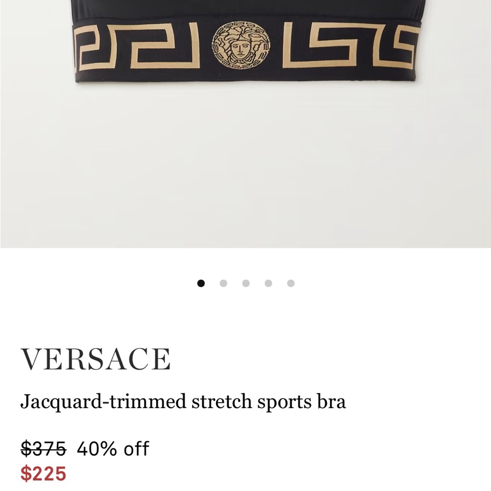 Versace Jacquard-Trimmed Stretch Sports Bra In Pink - Gem